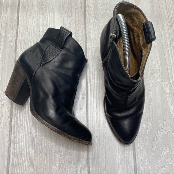 Frye | Shoes | Frye Womens Black Leather Ilana High Whipstitch Ankle ...